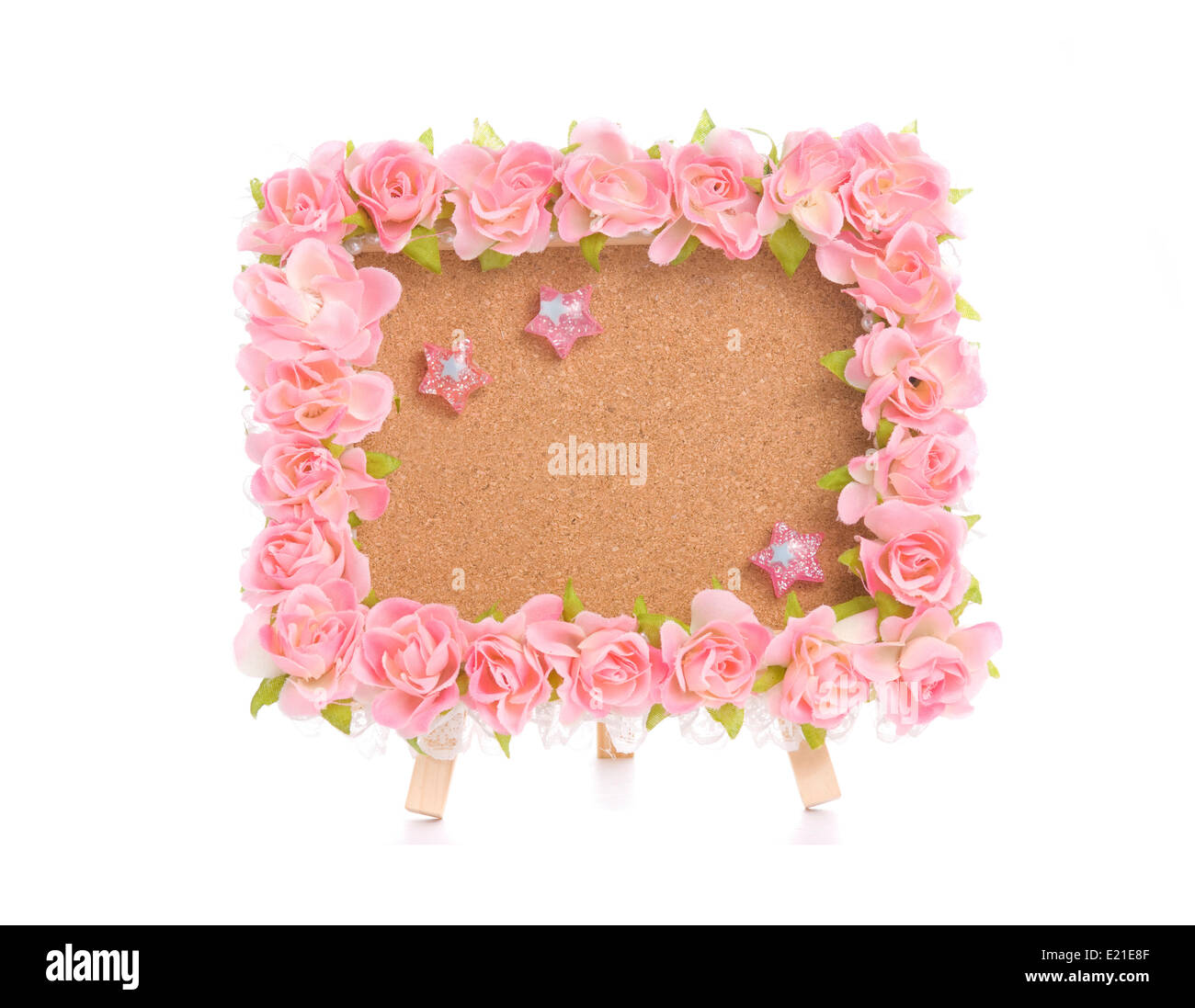 notice board with pink flower Stock Photo - Alamy