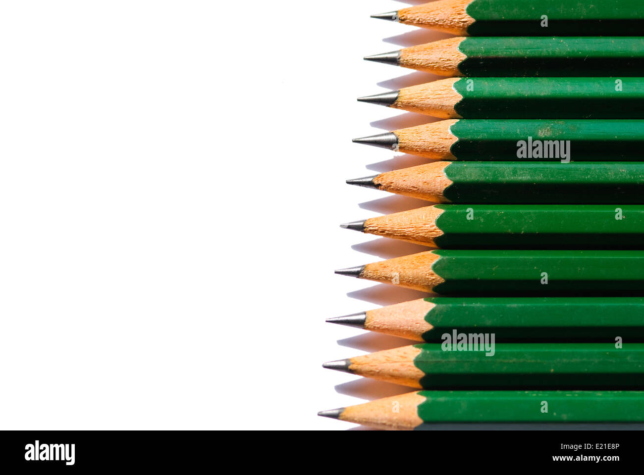 Row of single colored pencils Stock Photo - Alamy