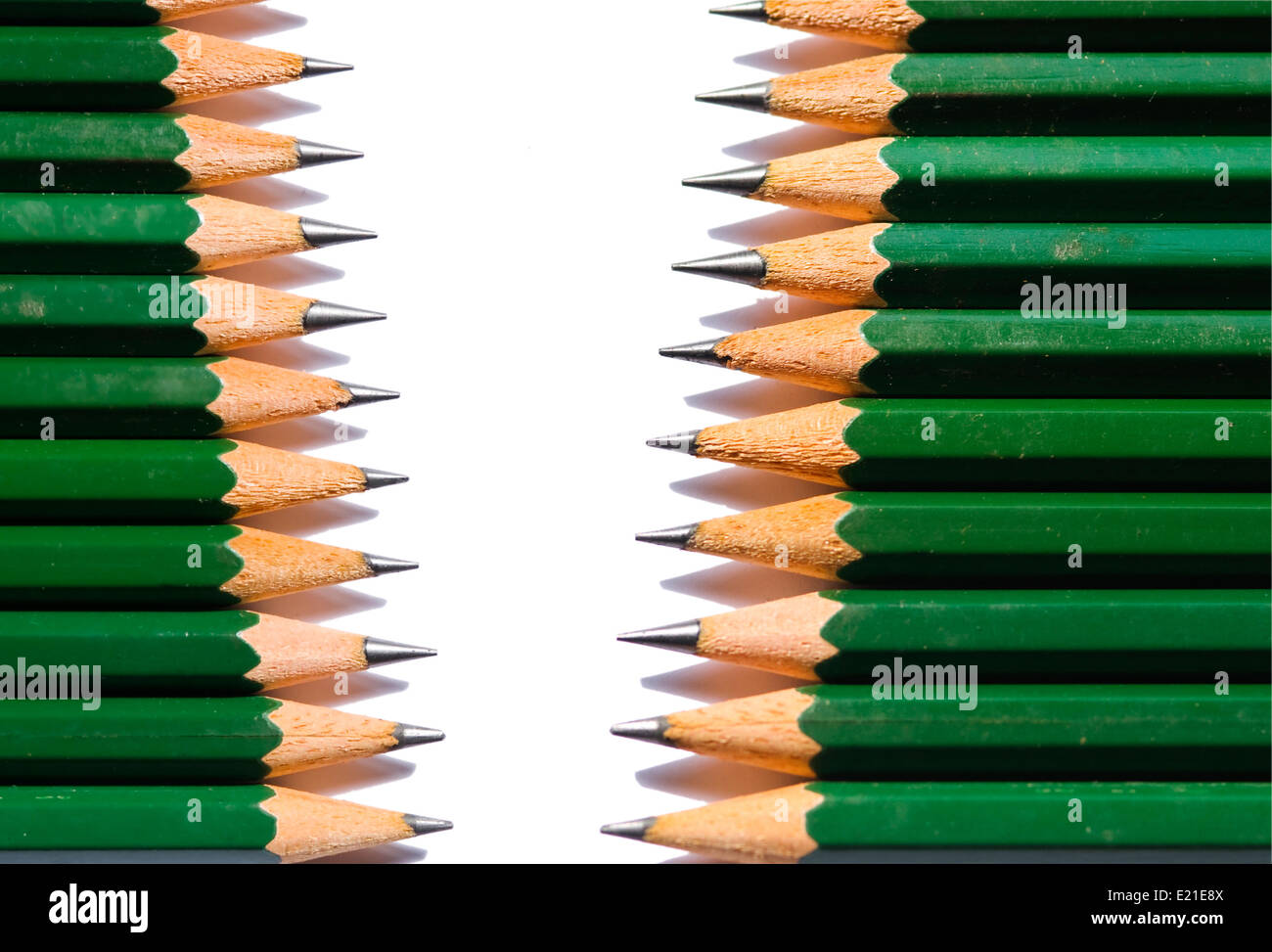 Row of single colored pencils Stock Photo - Alamy