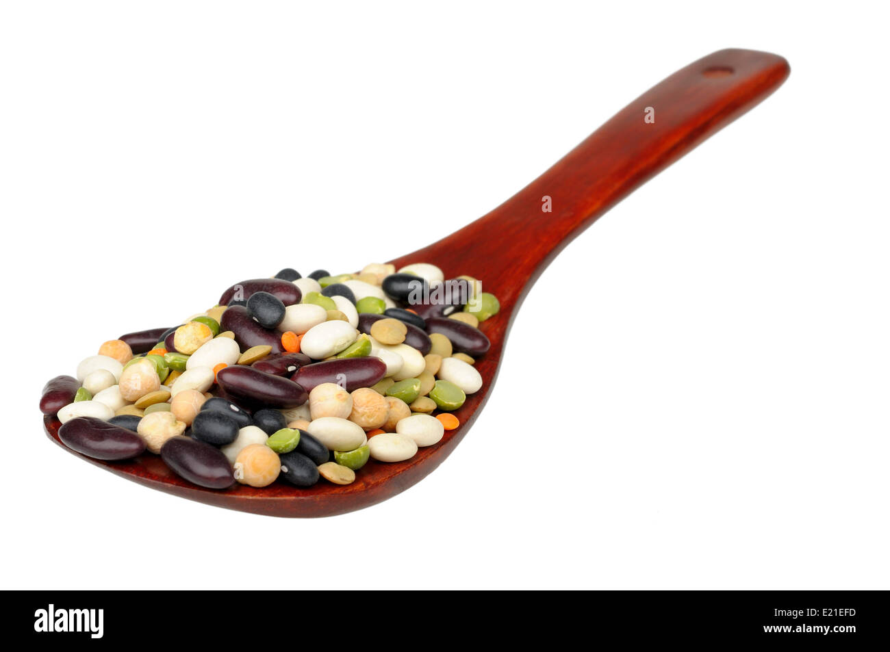 beans on a wooden spoon Stock Photo - Alamy