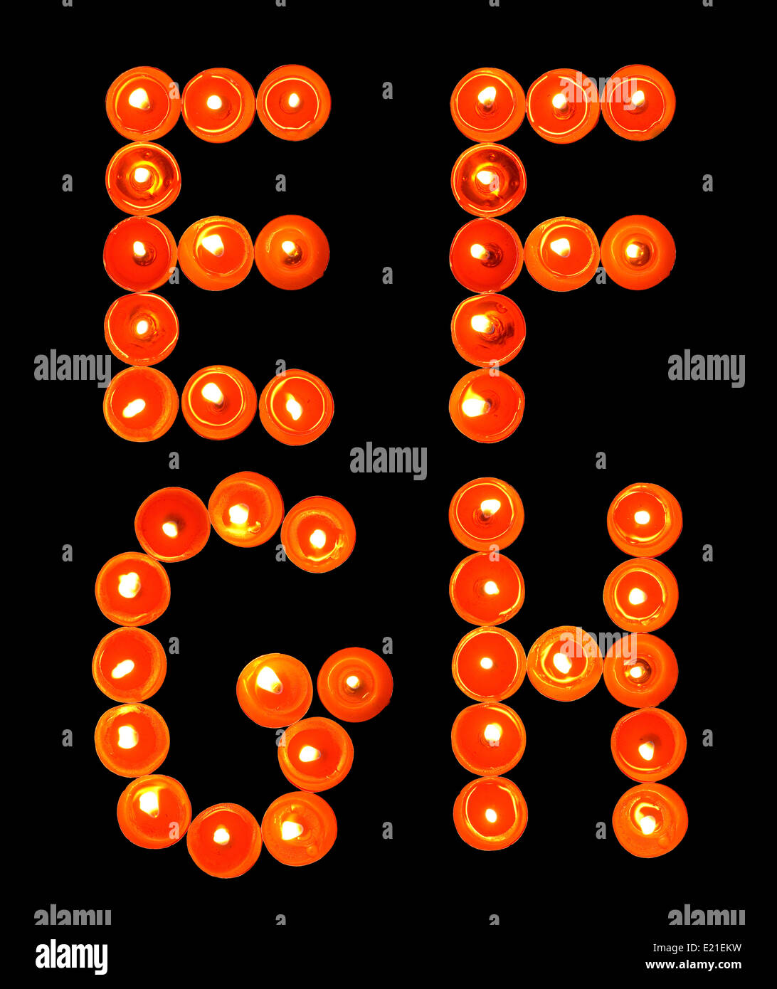 Isolated Candle light alphabet series Stock Photo - Alamy