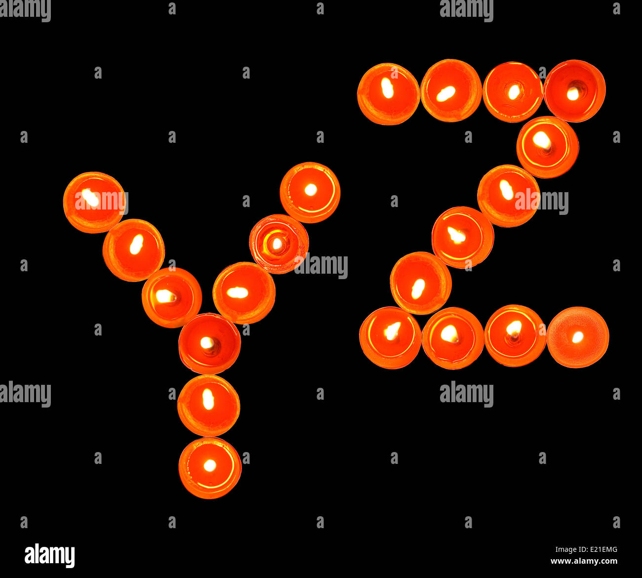 Isolated Candle light alphabet series Stock Photo - Alamy