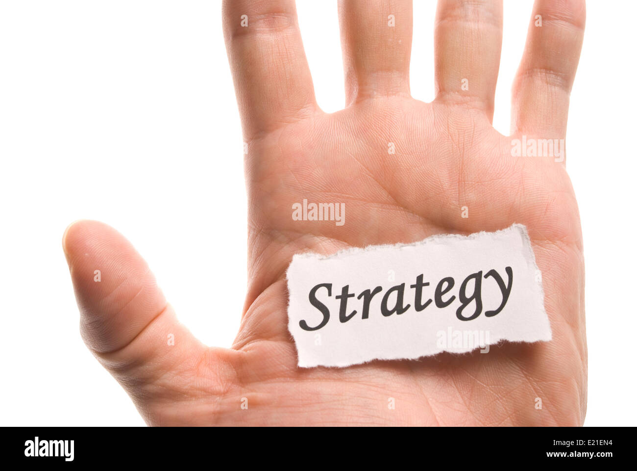Strategy word in hand Stock Photo - Alamy