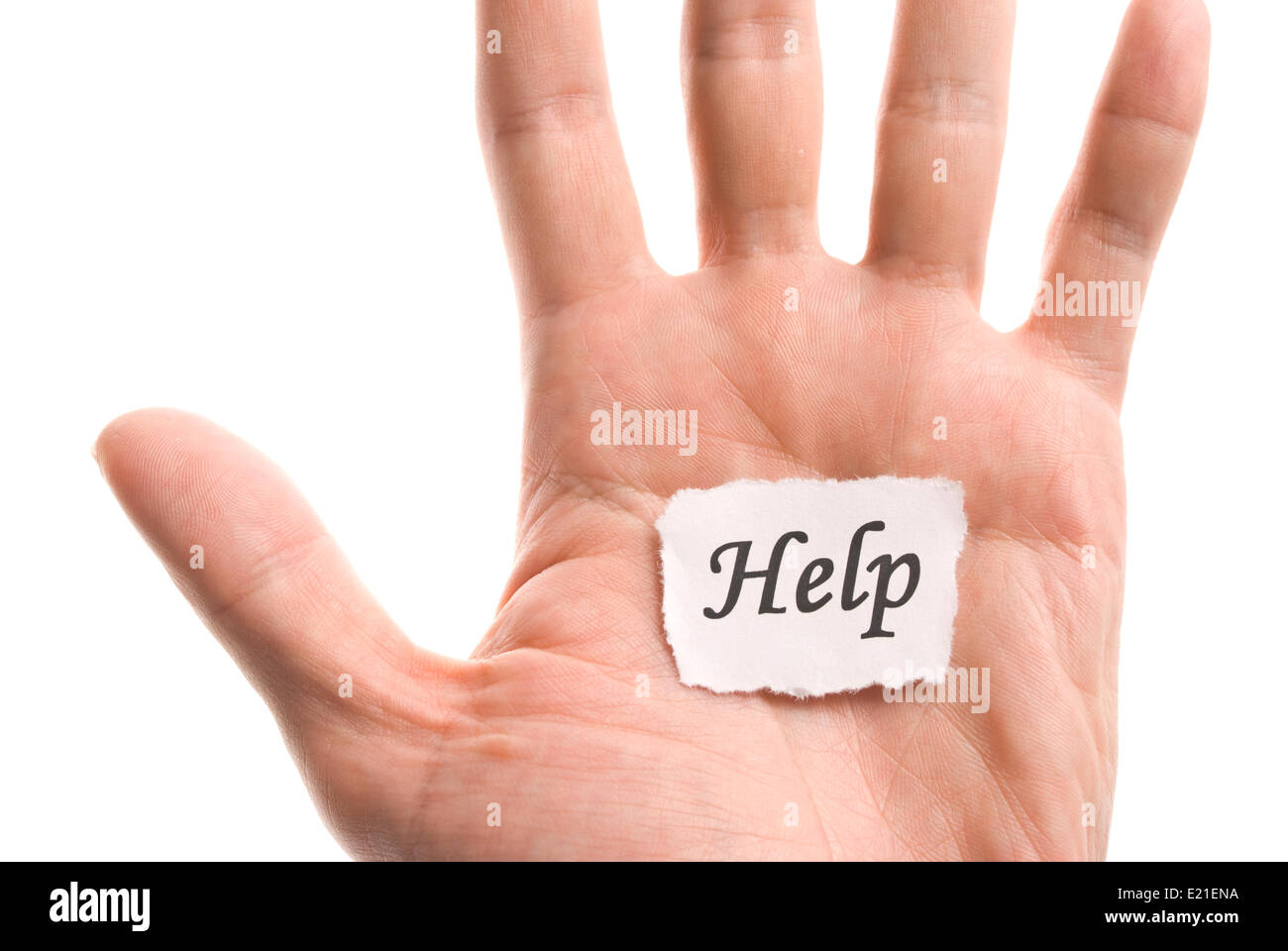 Help word in hand Stock Photo - Alamy