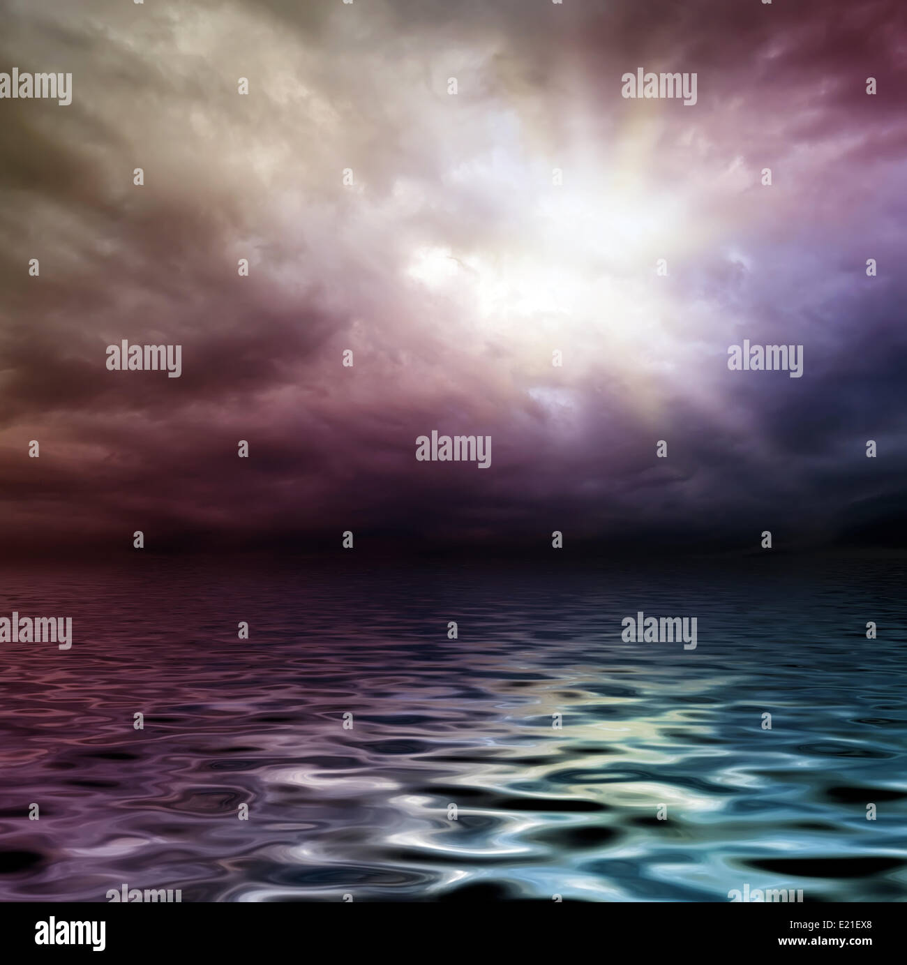 torm sky over water surface Stock Photo - Alamy