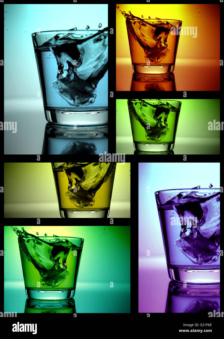 Colorful drinks with a big splash Stock Photo - Alamy