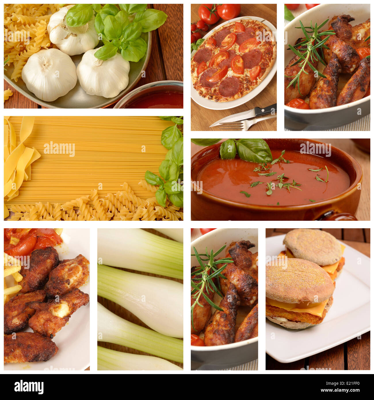 Pizza and pasta collage hi-res stock photography and images - Alamy