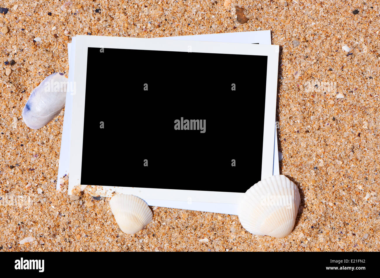 Empty photo on background beach sand Stock Photo - Alamy