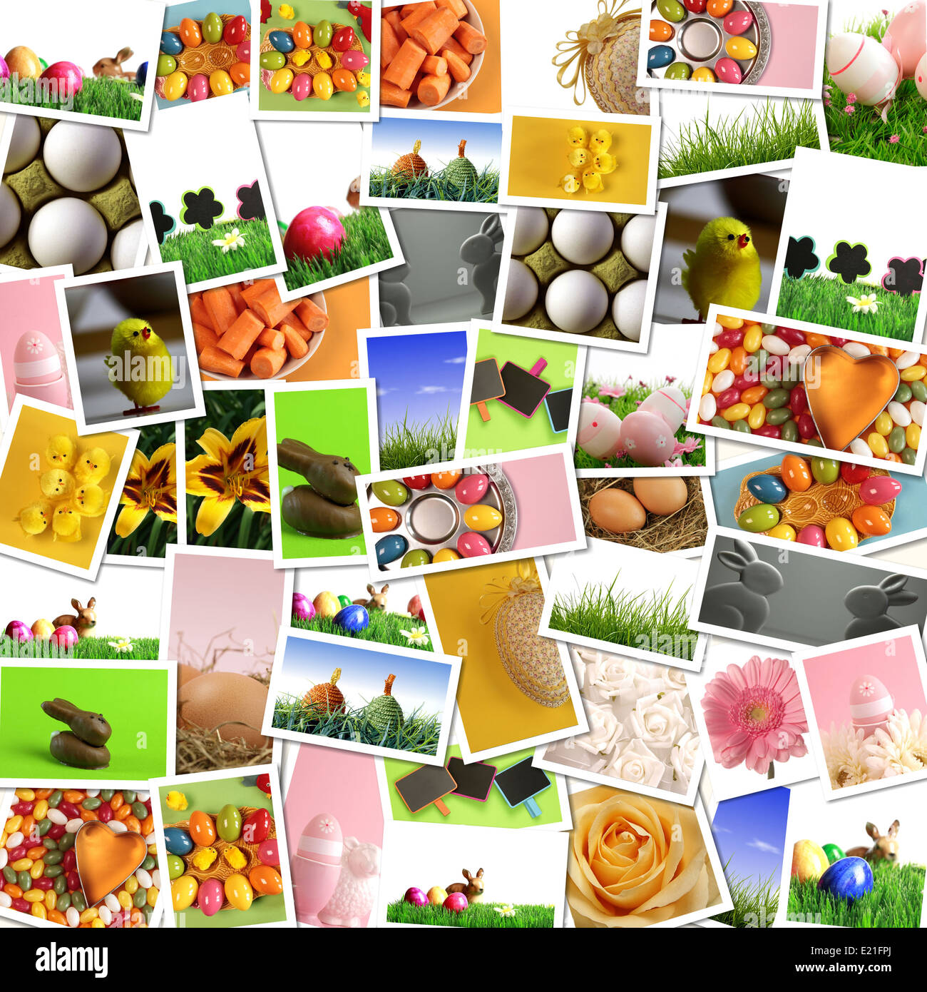 Collage with Easter and spring time images Stock Photo - Alamy