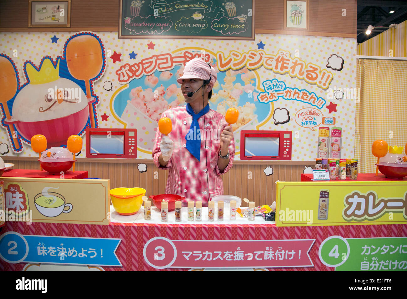 Tokyo, Japan. 13th June, 2014. An exhibitor shows their products during ...
