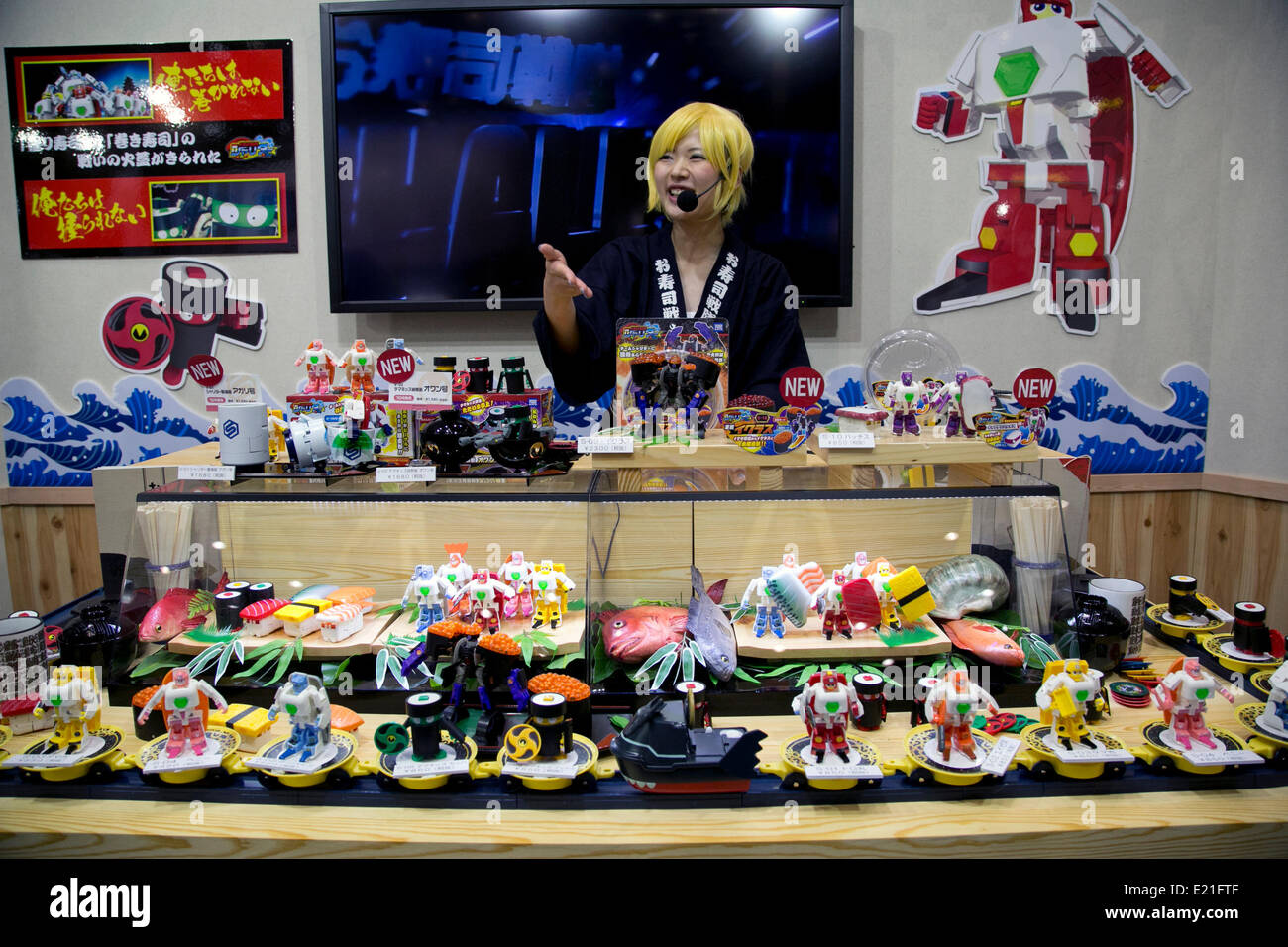 Tokyo, Japan. 13th June, 2014. Exhibitors show their products during ...