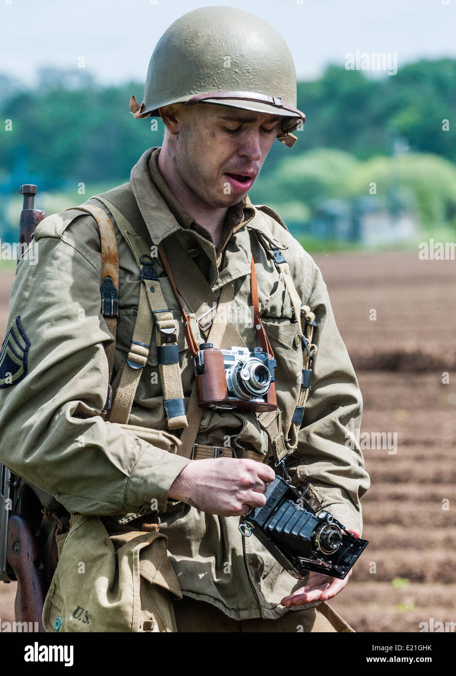A re-enactment, or reenactment, group specialising in American GIs of ...