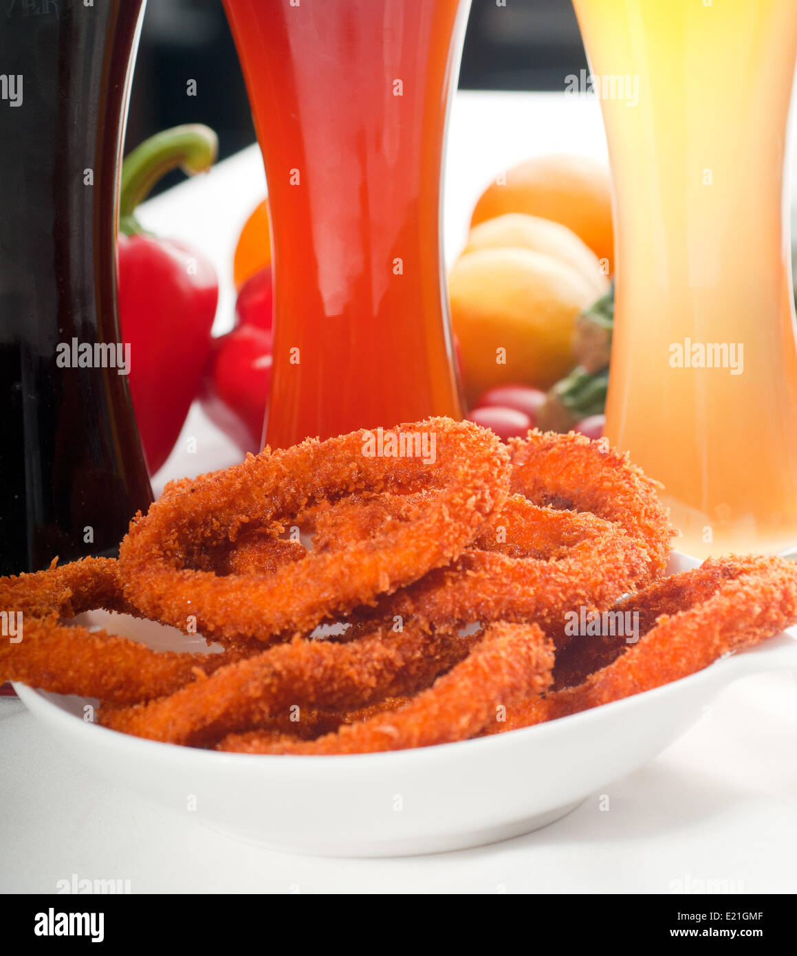 Golden calamari rings hi-res stock photography and images - Alamy