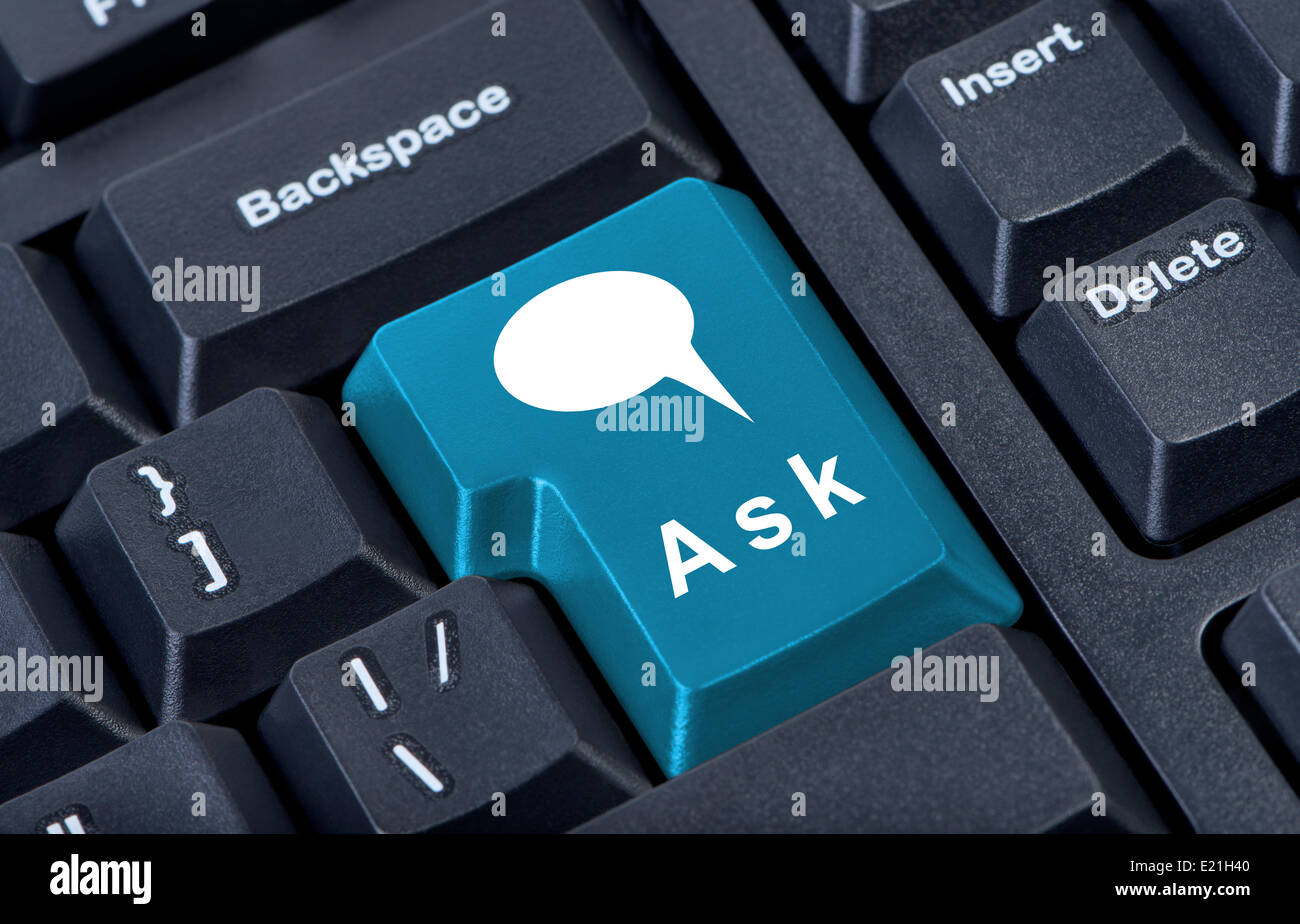 Keypad button ask Stock Photo - Alamy