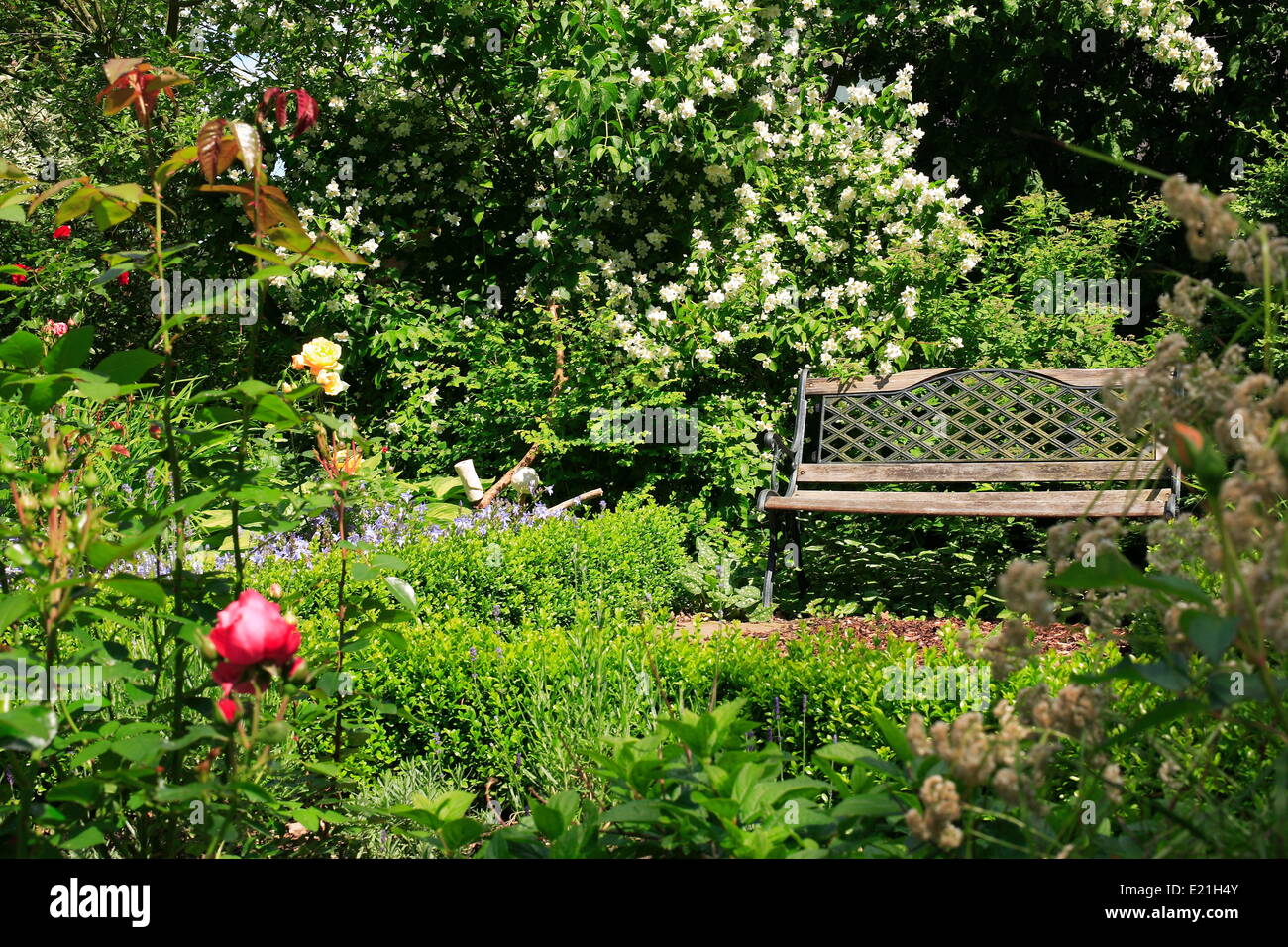 Garden bench and patio hi-res stock photography and images - Alamy
