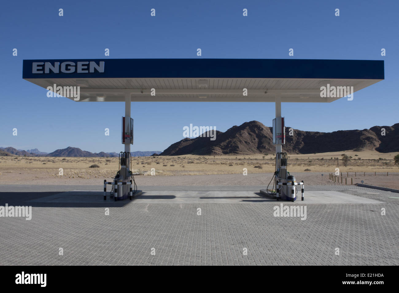petrol station in the desert, namibia Stock Photo - Alamy