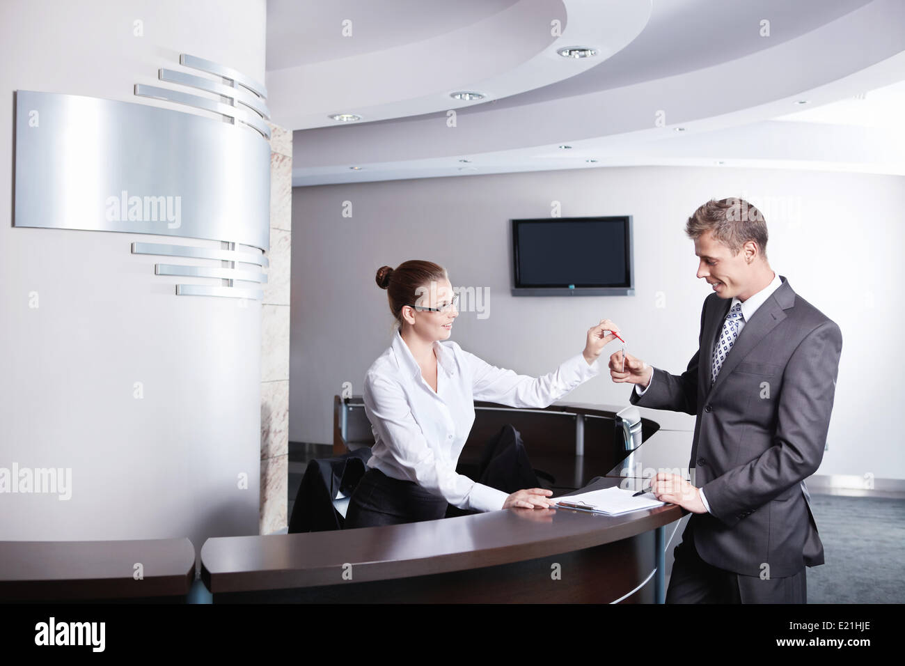 At the reception area Stock Photo - Alamy