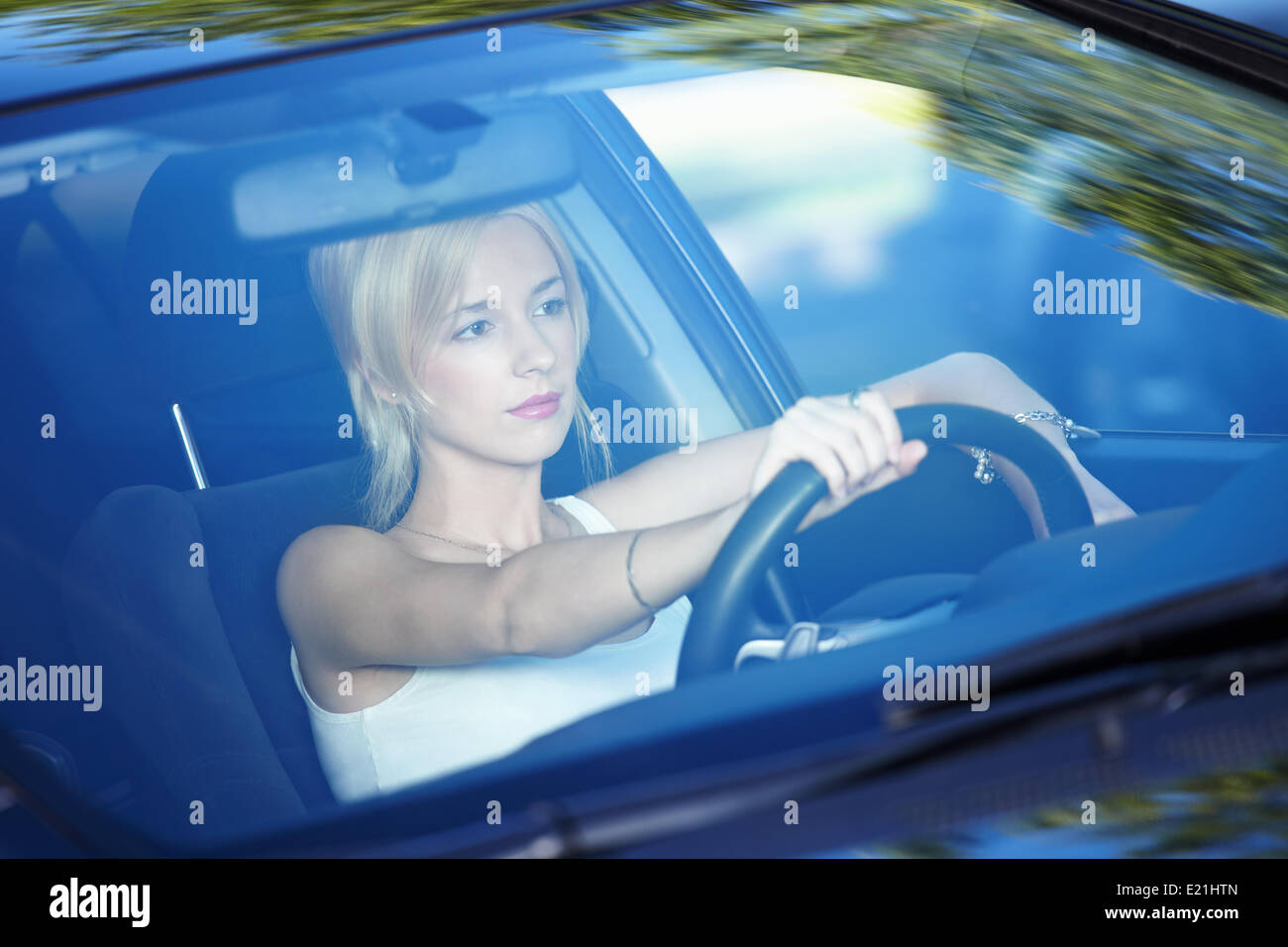She has a car Stock Photo - Alamy