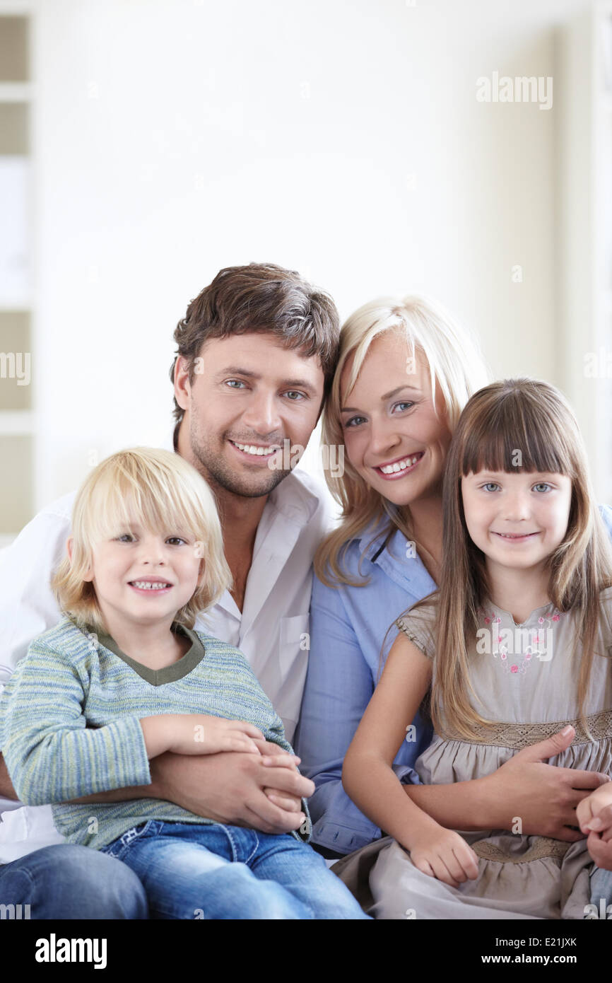A happy family with two children Stock Photo - Alamy