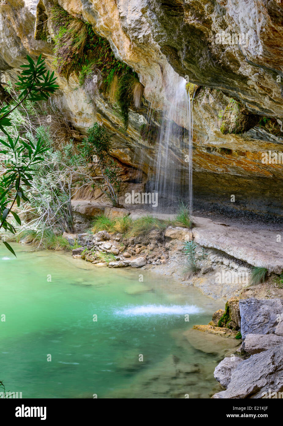 Los Charcos River and Waterfall near Ontinyent Valencia province Spain ...