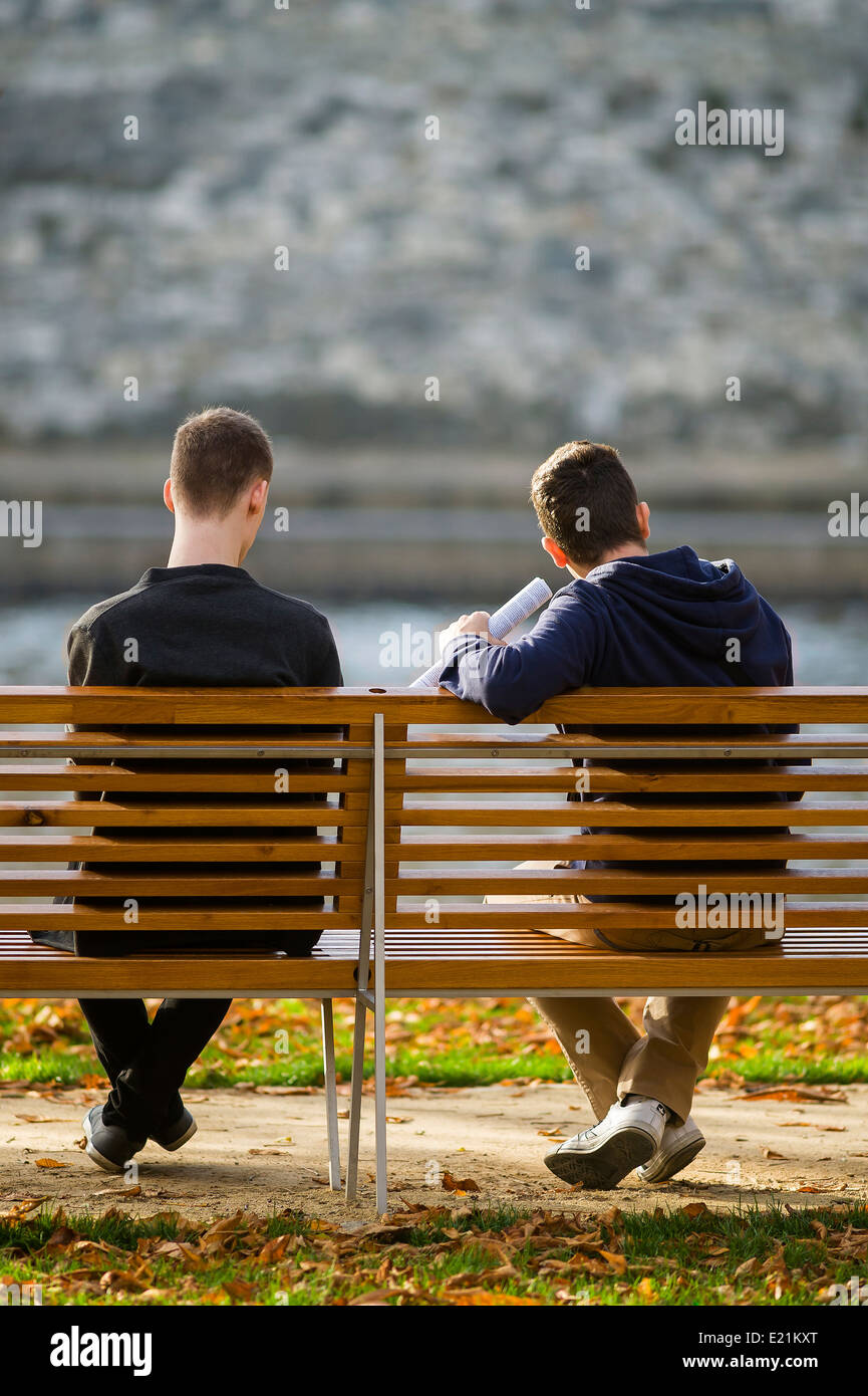 on the bench Stock Photo - Alamy