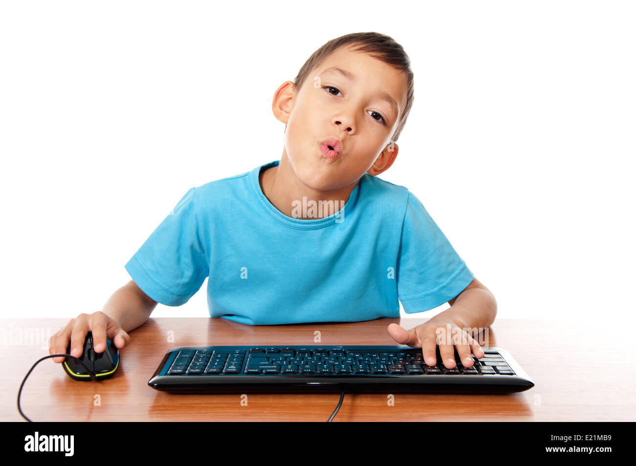 sitting in front of computer Stock Photo - Alamy