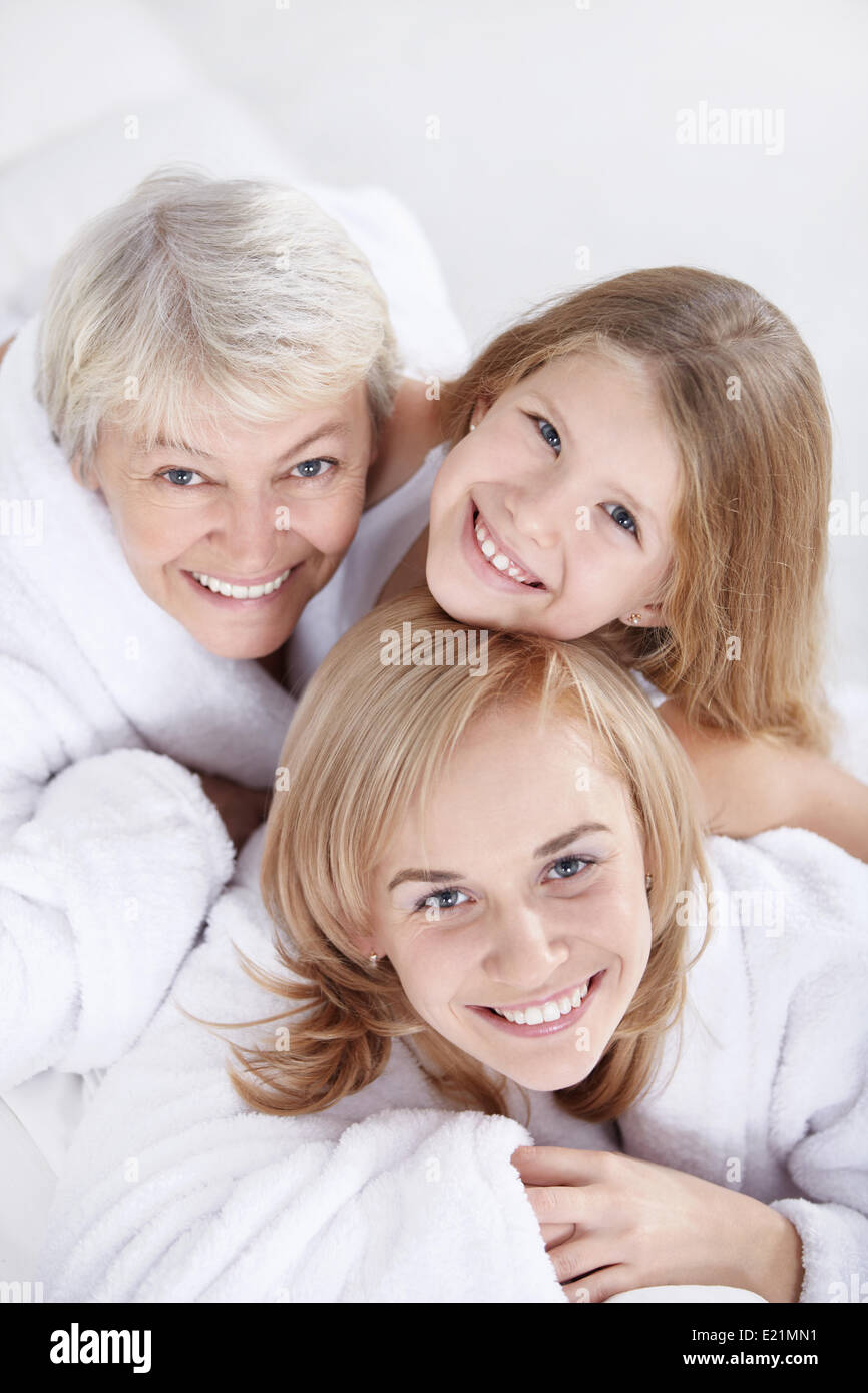 Portrait of three women on a white Stock Photo - Alamy