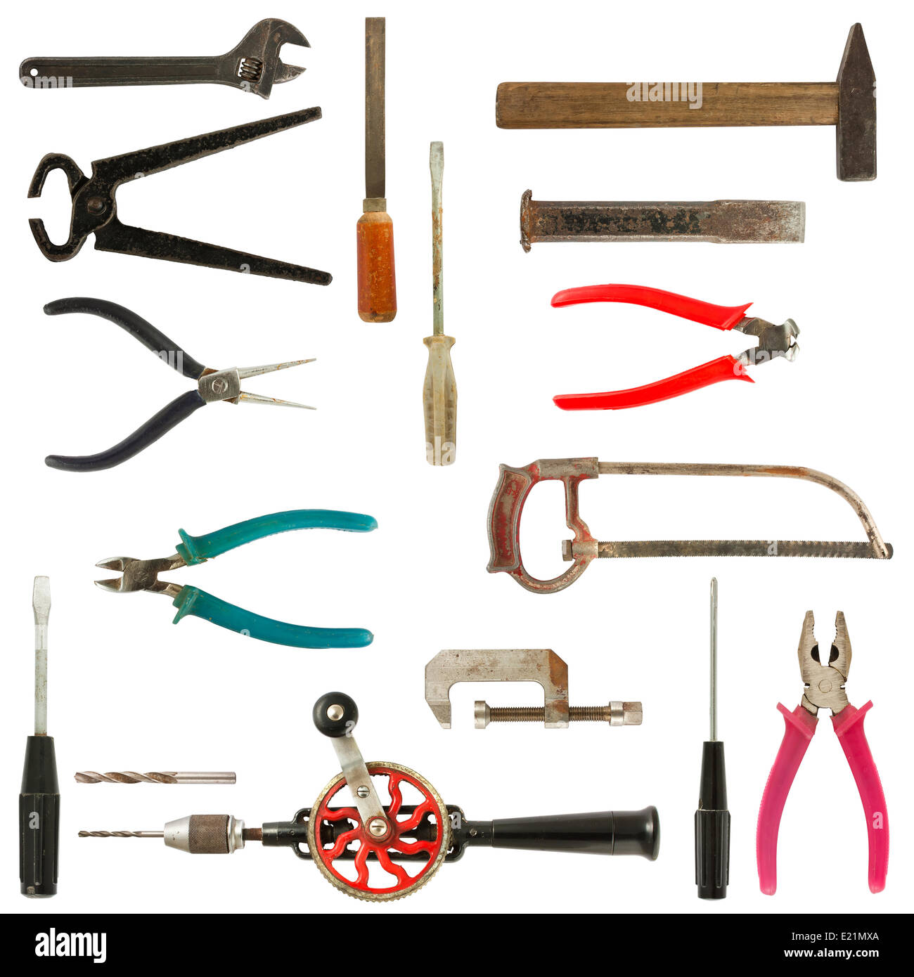 Vintage tool collection Cut Out Stock Images & Pictures - Alamy