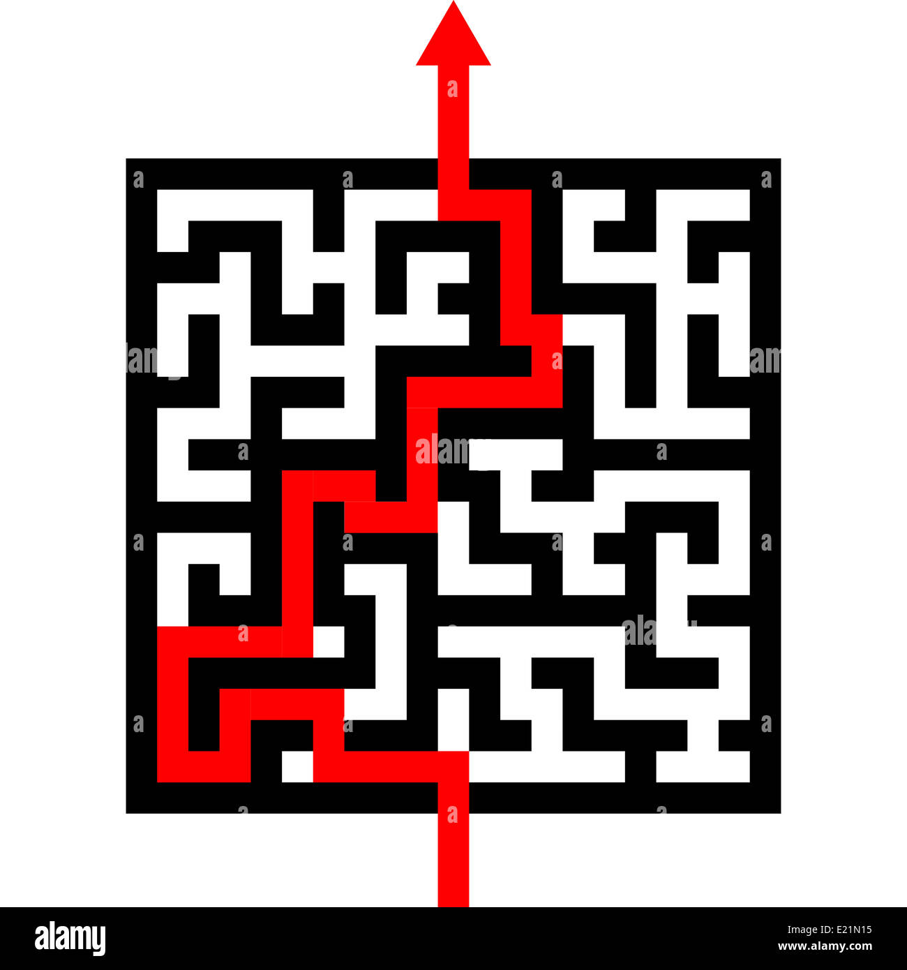maze with red arrow Stock Photo - Alamy