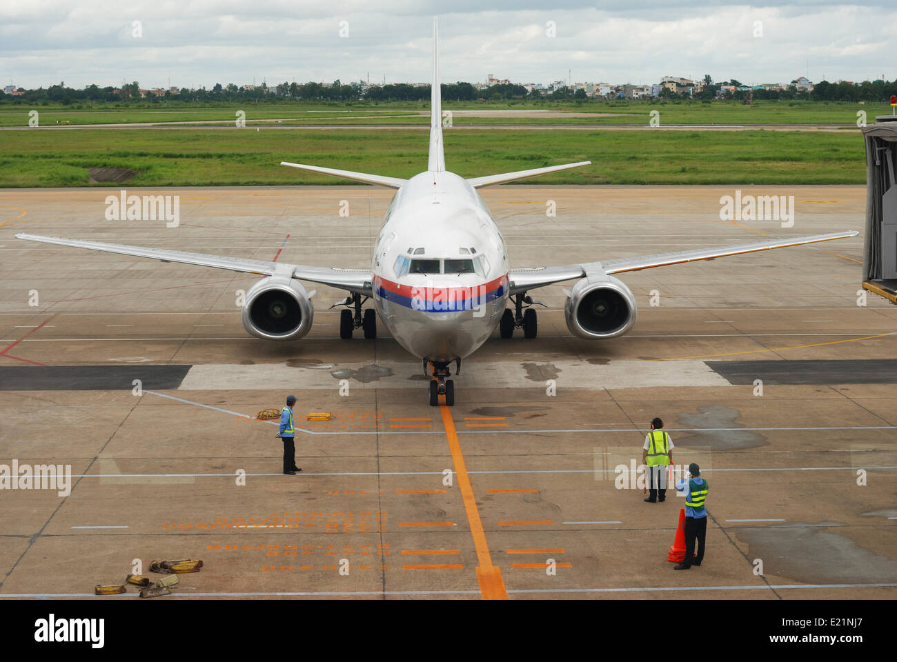 Airplane is taxing Stock Photo - Alamy