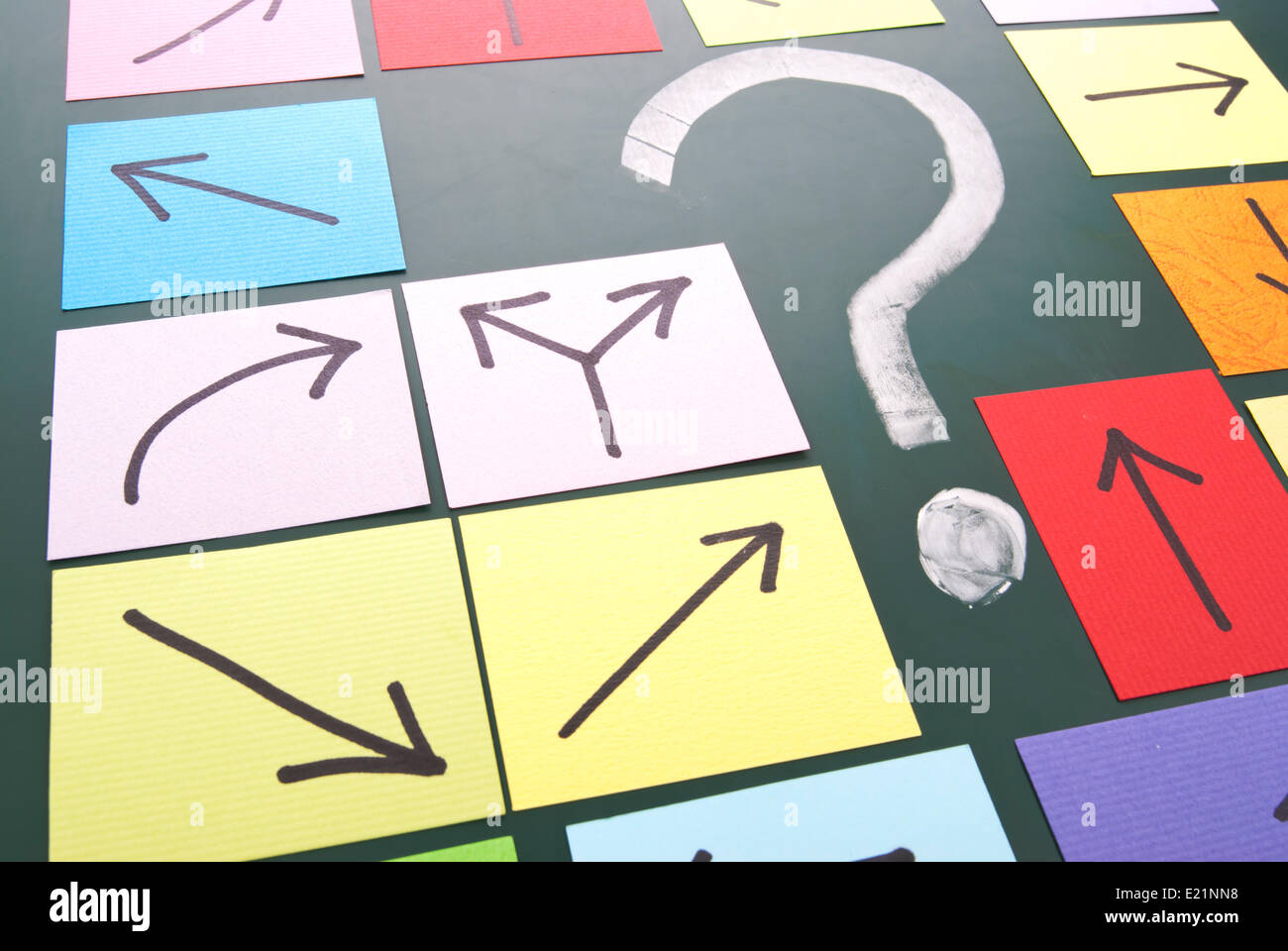 Question mark with different direction Stock Photo - Alamy