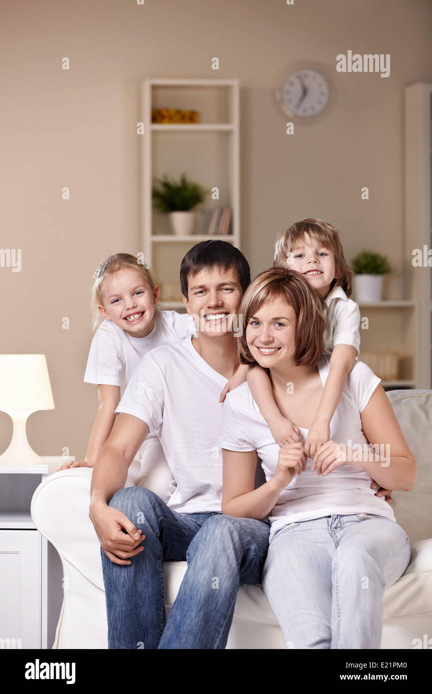 Happy people at home Stock Photo - Alamy