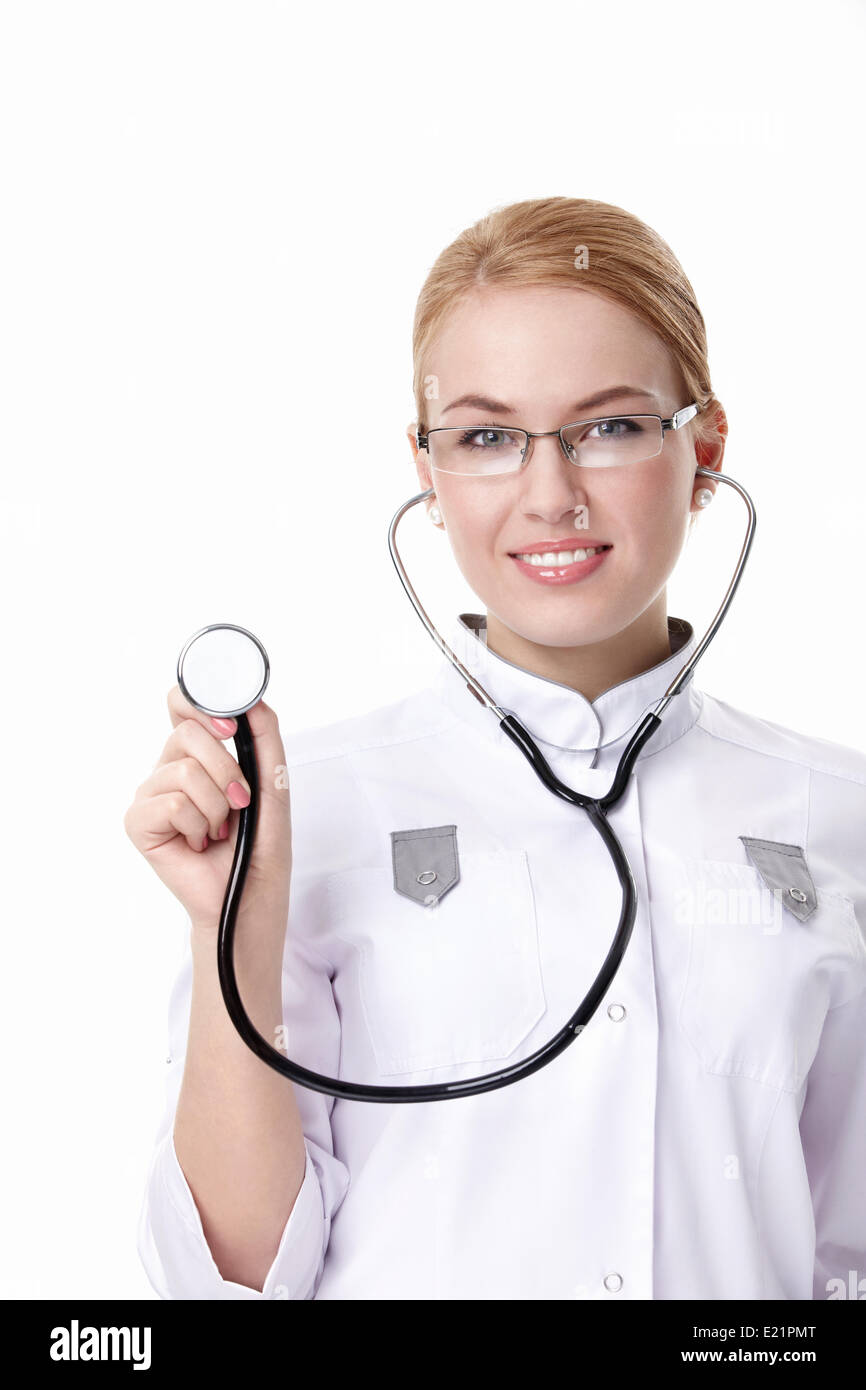 Nurse with a stethoscope Stock Photo - Alamy