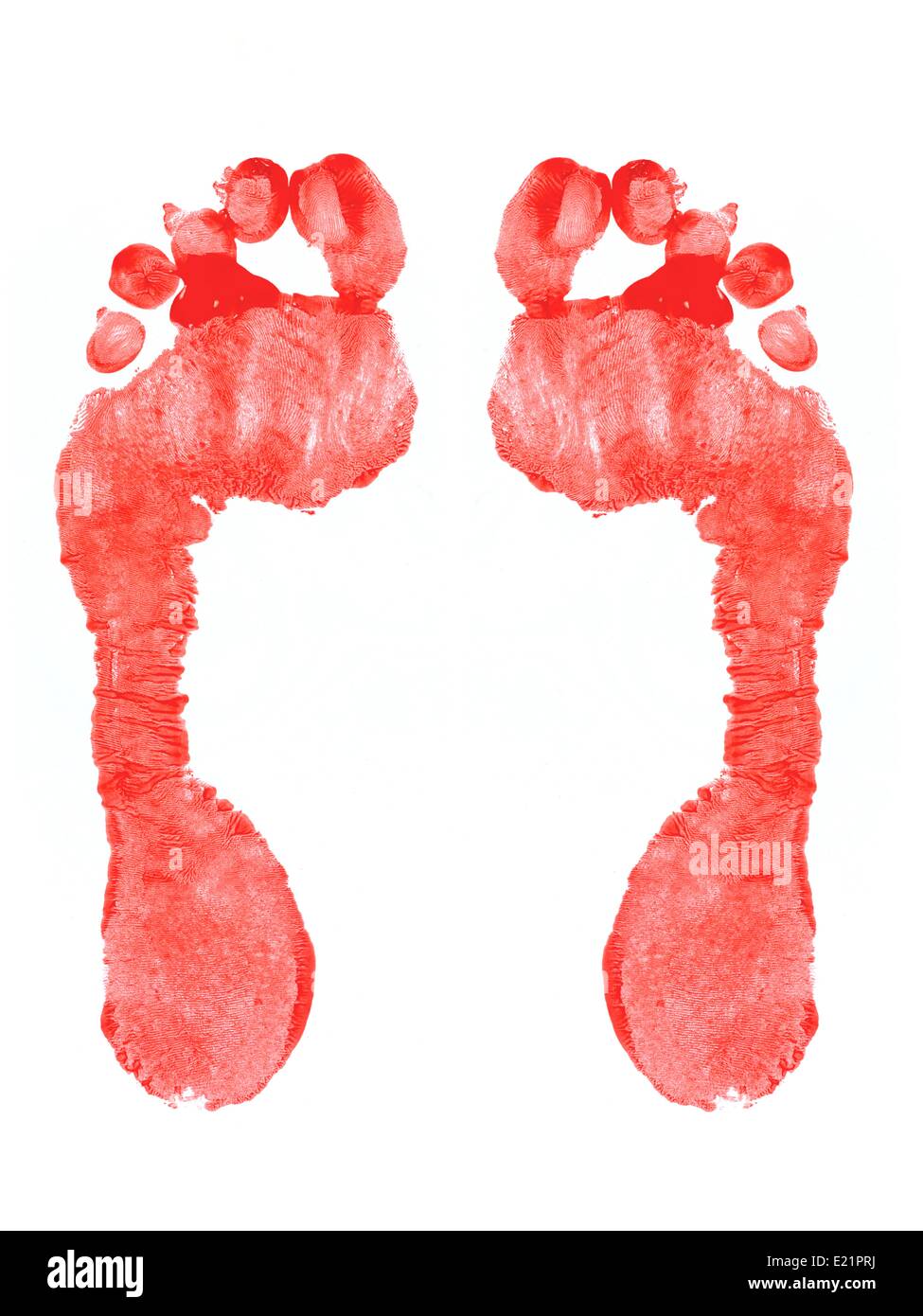 Feet and hand prints on a white background Stock Photo - Alamy