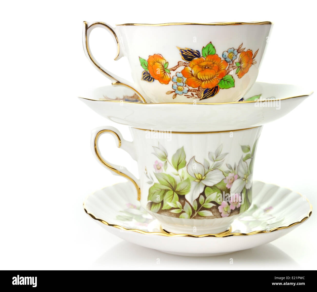 Gold tea cups Cut Out Stock Images & Pictures - Alamy