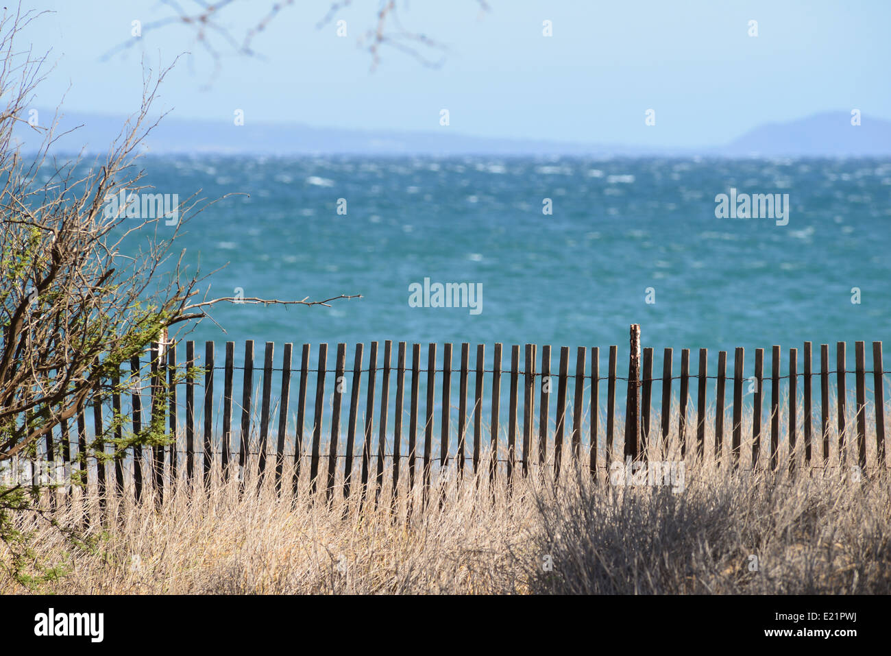 Fence by the Ocean Stock Photo - Alamy