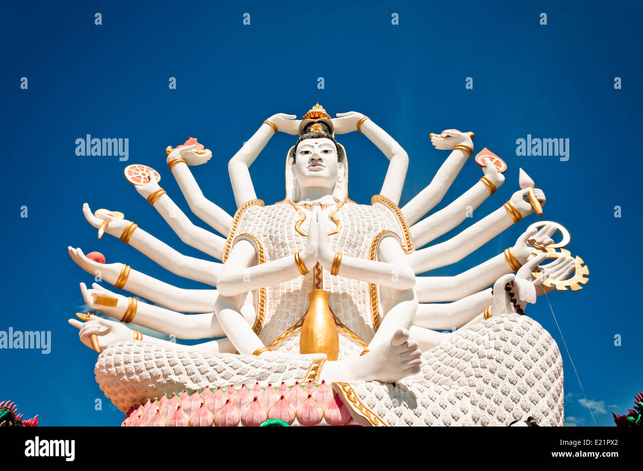 Lord Shiva statue in Buddhist temple, Koh Samui - Thailand Stock Photo ...