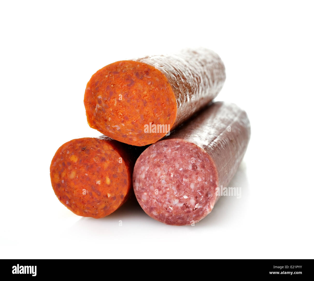 Pepperoni And Hard Salami Stock Photo - Alamy