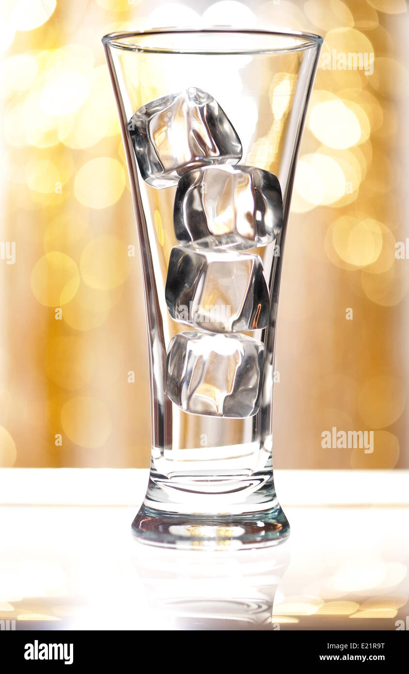 Glass with ice Stock Photo - Alamy