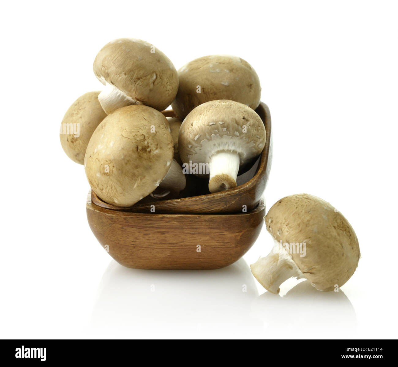 Button mushrooms background Cut Out Stock Images & Pictures - Alamy