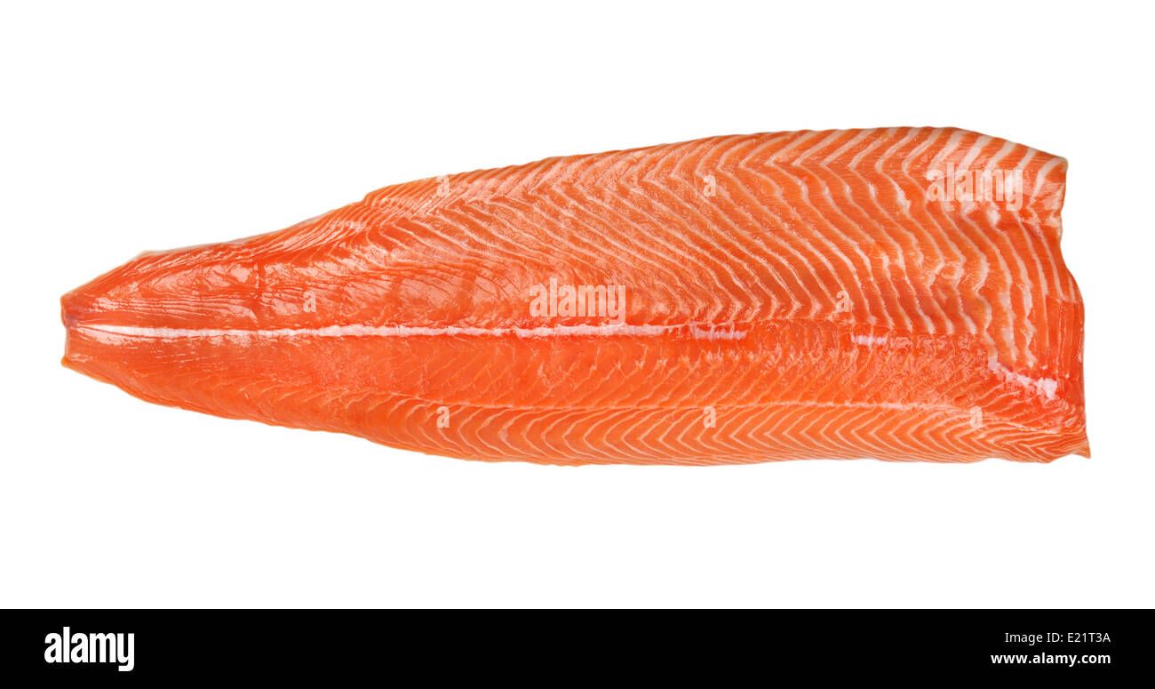 salmon fillet isolated on a white background Stock Photo - Alamy