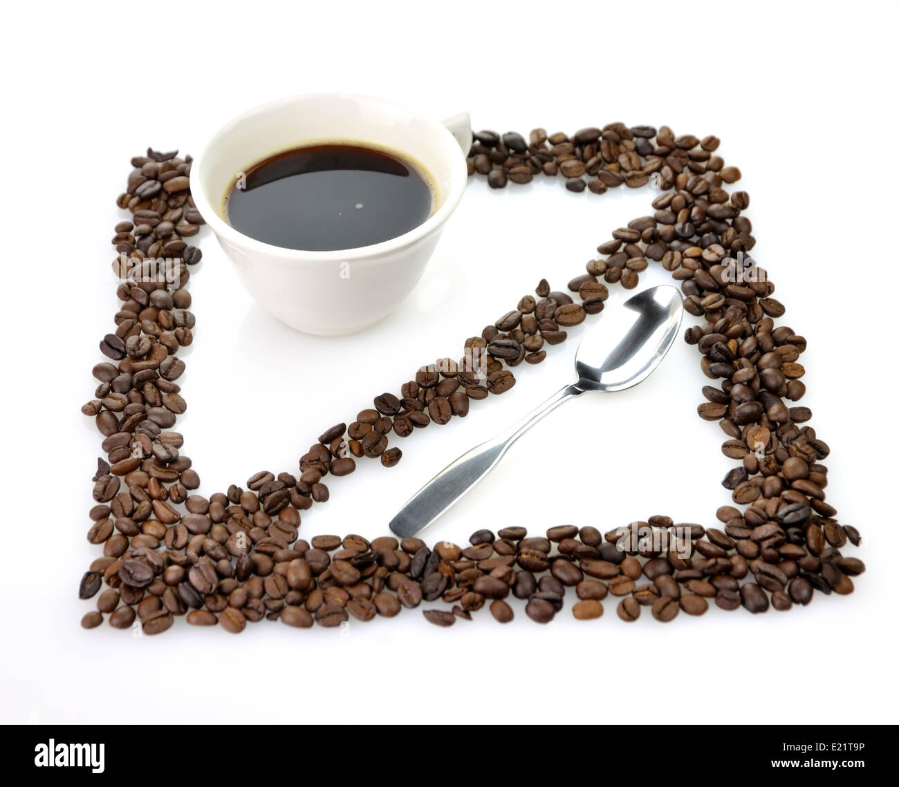 Coffee cup beans frame Cut Out Stock Images & Pictures - Alamy