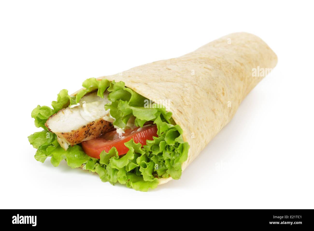 tortilla chicken wrap, isolated on white background Stock Photo - Alamy