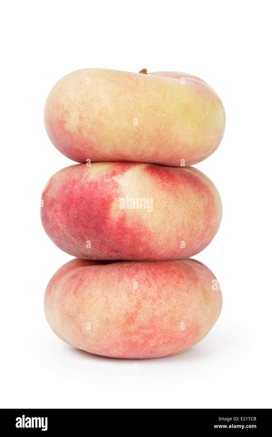 three flat fig pears, isolated on white background Stock Photo - Alamy