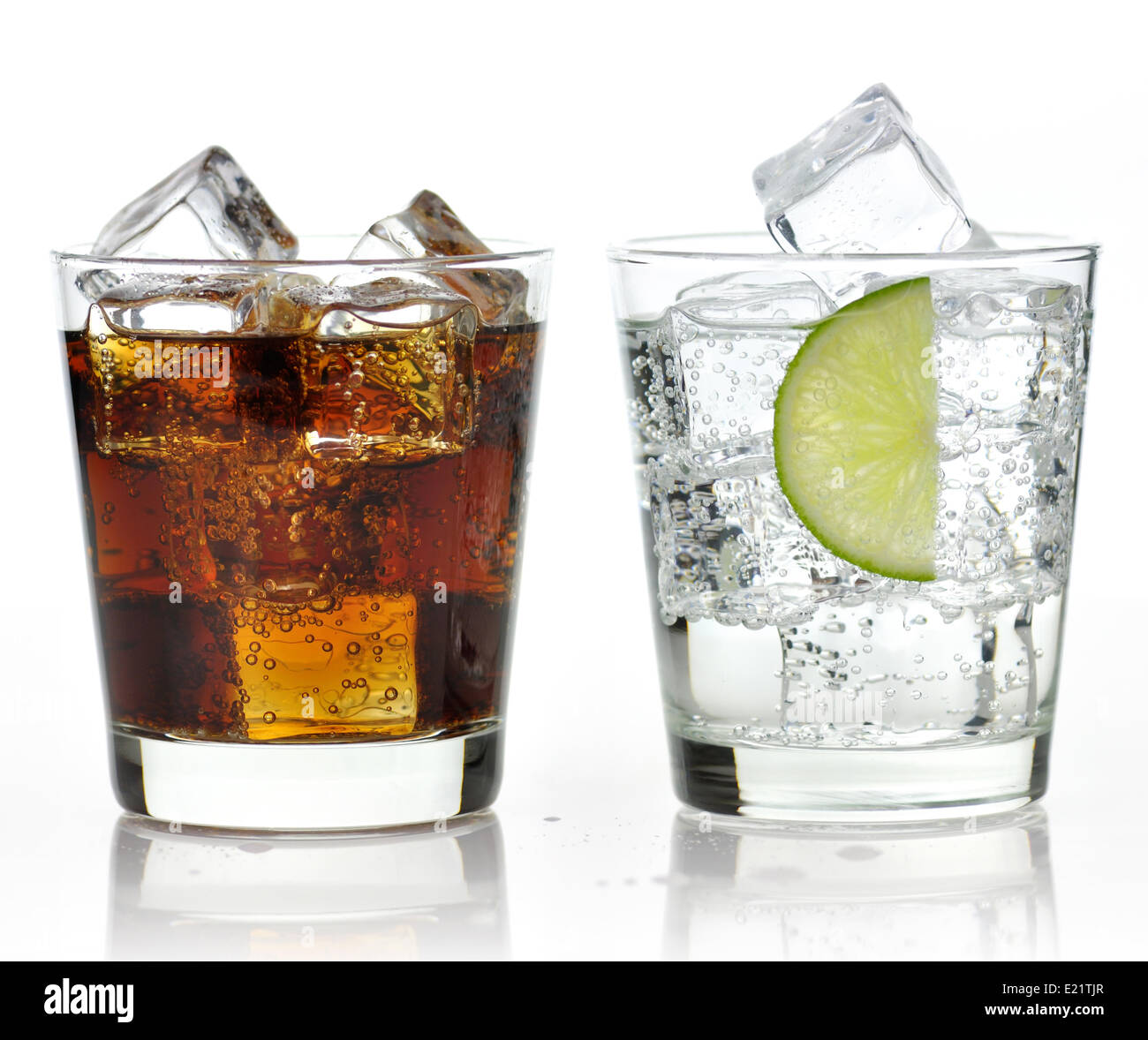 The sweet cooled drinks with ice Stock Photo - Alamy