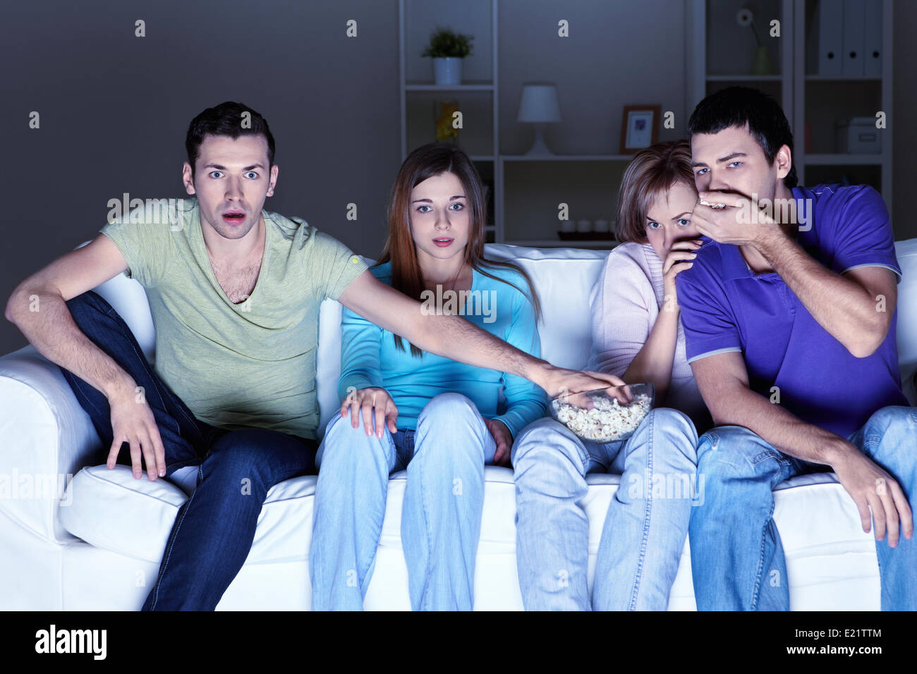 Scary movie audience hi-res stock photography and images - Alamy