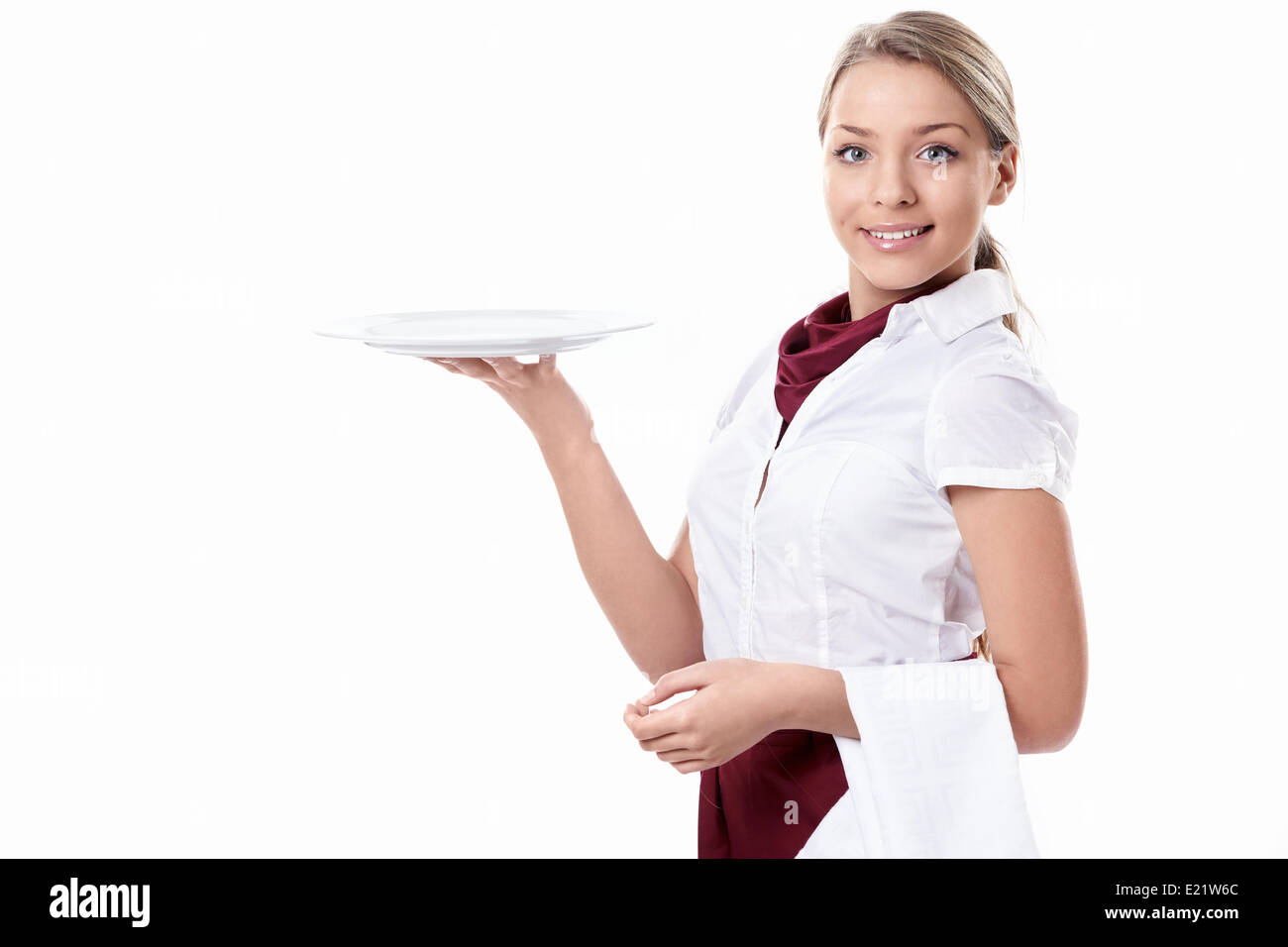 A smiling waitress Stock Photo - Alamy
