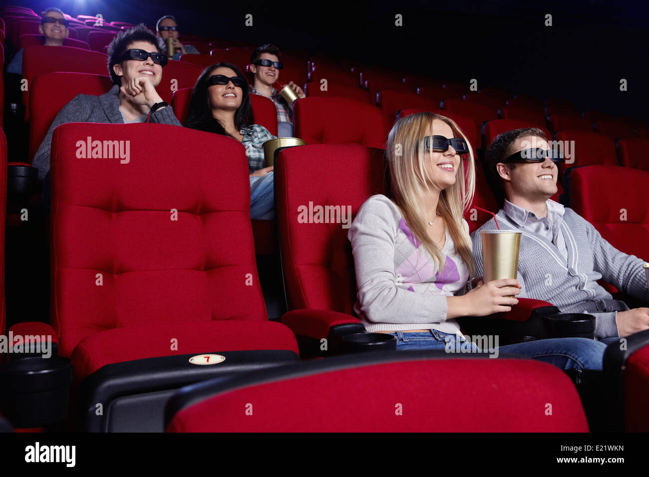 Crowd people audience sitting cinema movies hi-res stock photography ...