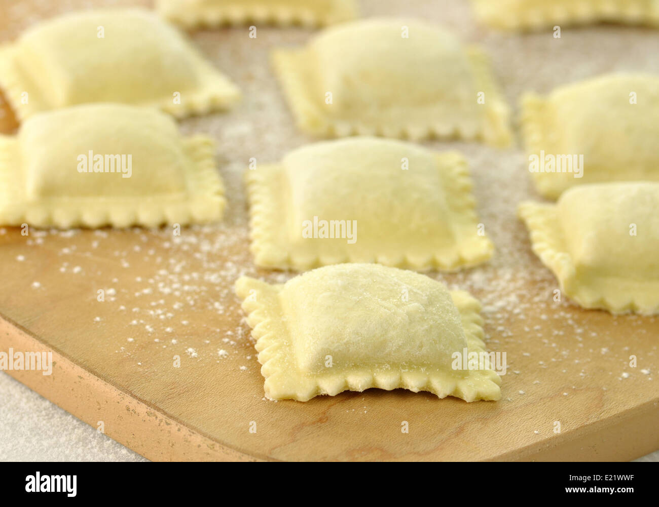 Uncooked ravioli pasta prepared hi-res stock photography and images - Alamy