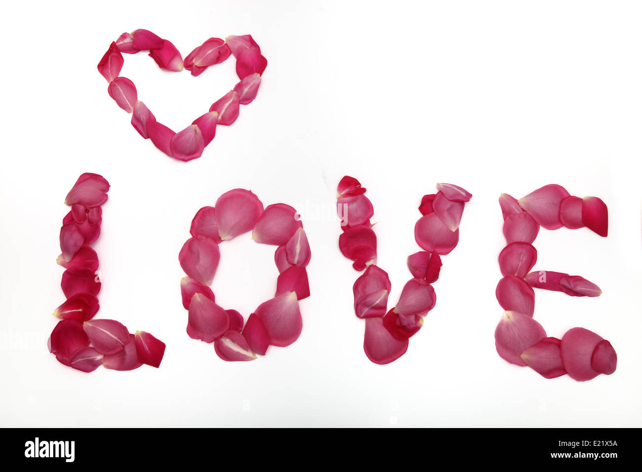 Word Love made of rose petals Stock Photo - Alamy